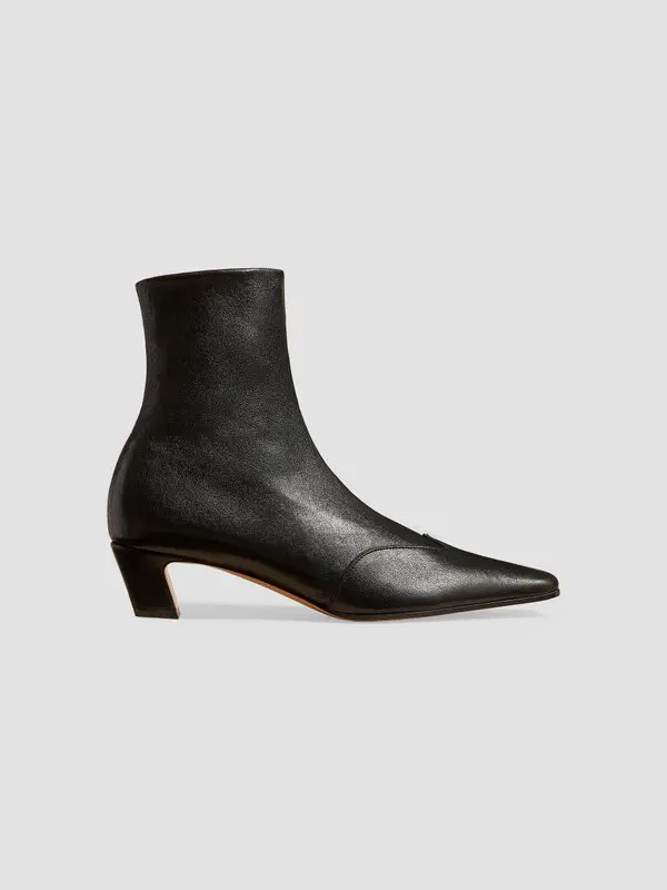 Khaite Nevada 40mm Leather Ankle Boots - Black