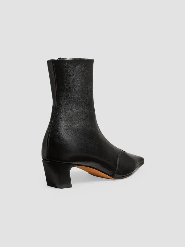 Khaite Nevada 40mm Leather Ankle Boots - Black