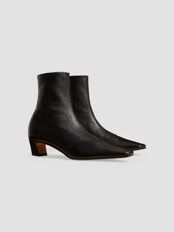 Khaite Nevada 40mm Leather Ankle Boots - Black