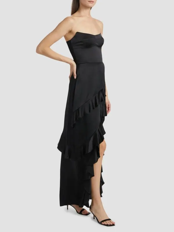 Amanda Uprichard Magnolia Silk Frill Cocktail Dress