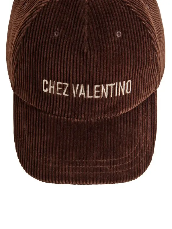 Valentino Garavani Velvet Baseball Cap With Embroidery