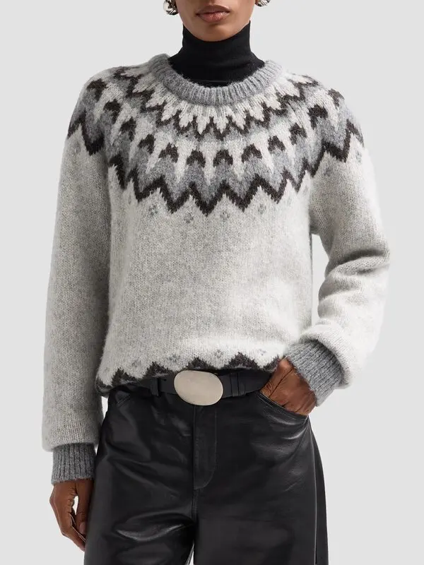 NILI LOTAN Alan Fair Isle Alpaca-wool Blend Sweater