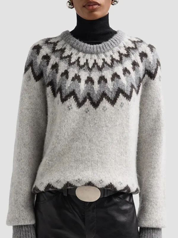 NILI LOTAN Alan Fair Isle Alpaca-wool Blend Sweater