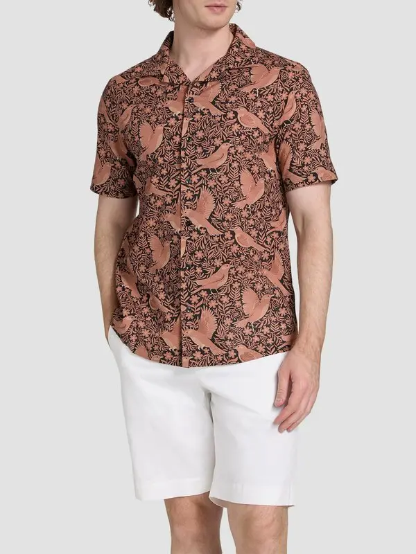 SAKS FIFTH AVENUE Collection Bird-print Cotton Camp Shirt