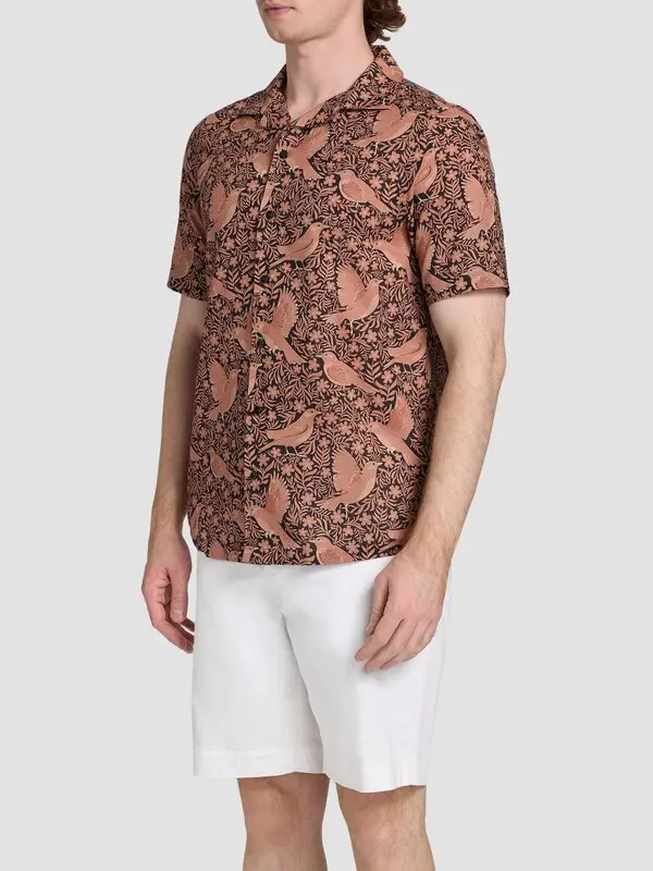 SAKS FIFTH AVENUE Collection Bird-print Cotton Camp Shirt