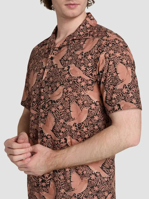 SAKS FIFTH AVENUE Collection Bird-print Cotton Camp Shirt