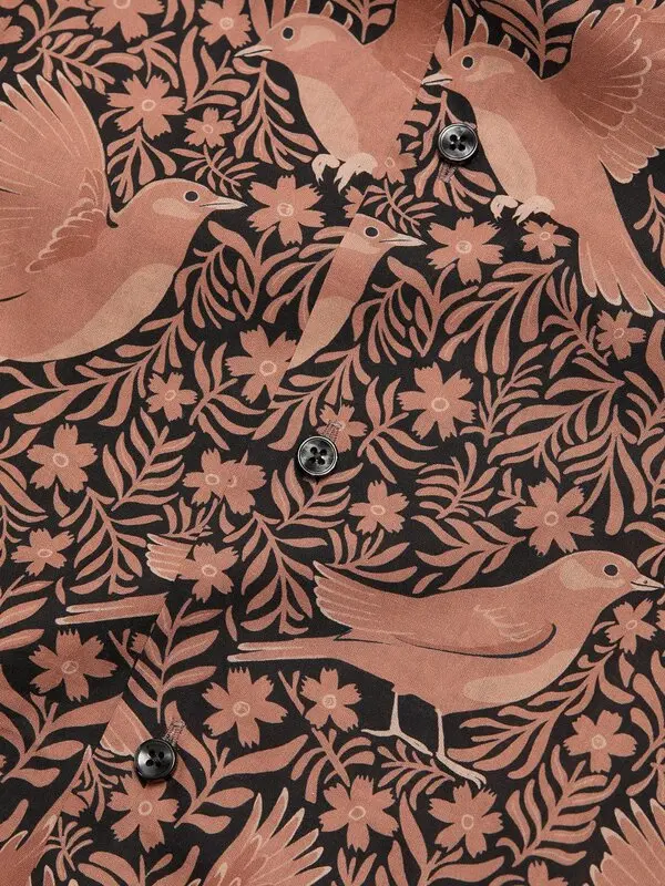 SAKS FIFTH AVENUE Collection Bird-print Cotton Camp Shirt