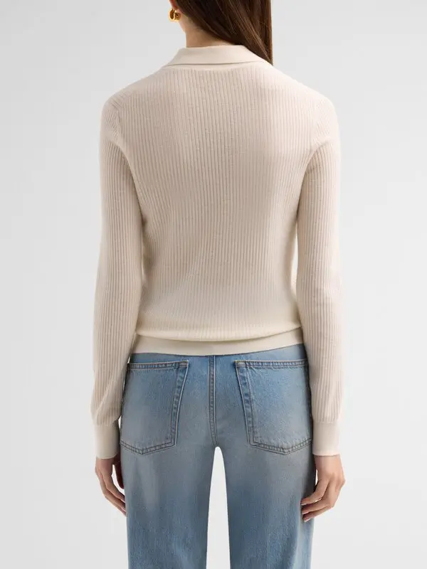 LISA YANG Agata Cashmere Cardigan Shirt - Ivory