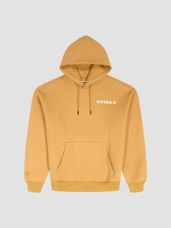 AVIREX Core Stacked Logo Hoodie - Wheat