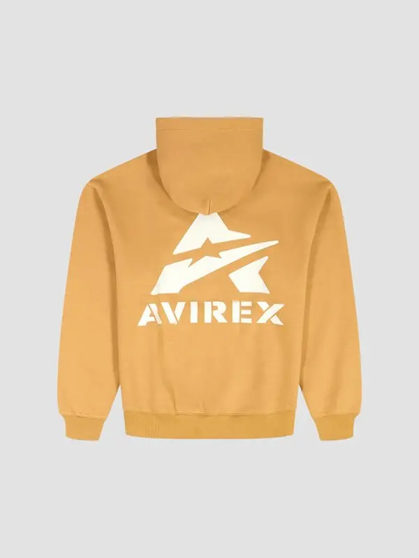 AVIREX Core Stacked Logo Hoodie - Wheat