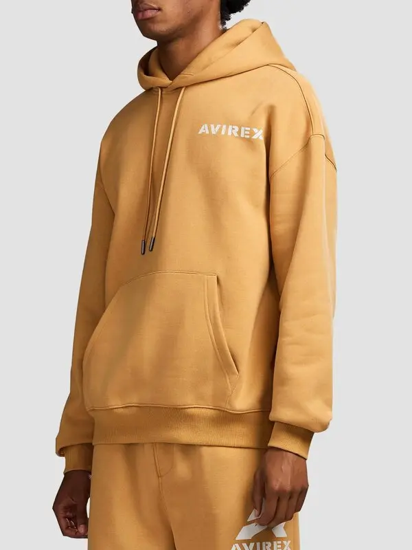AVIREX Core Stacked Logo Hoodie - Wheat