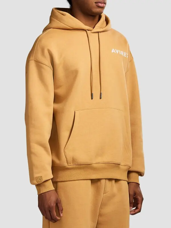 AVIREX Core Stacked Logo Hoodie - Wheat