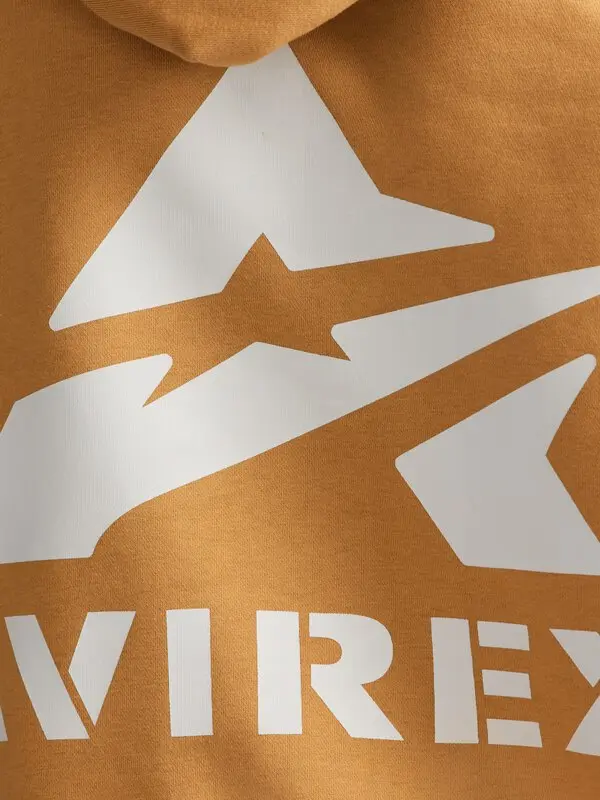 AVIREX Core Stacked Logo Hoodie - Wheat