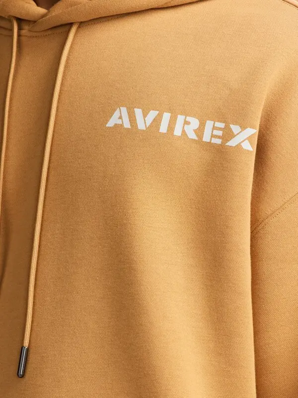 AVIREX Core Stacked Logo Hoodie - Wheat