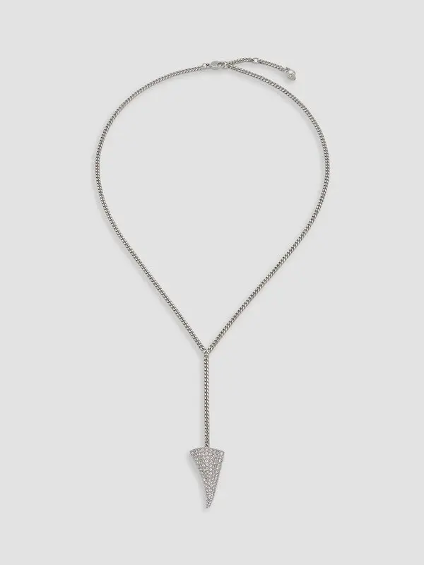 Alexander McQueen Silvertone & Crystal Tiger Claw Lariat Necklace