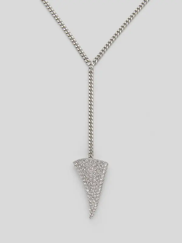Alexander McQueen Silvertone & Crystal Tiger Claw Lariat Necklace