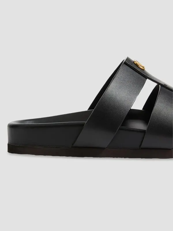 Valentino Garavani Studshield Slide Sandals In Calfskin