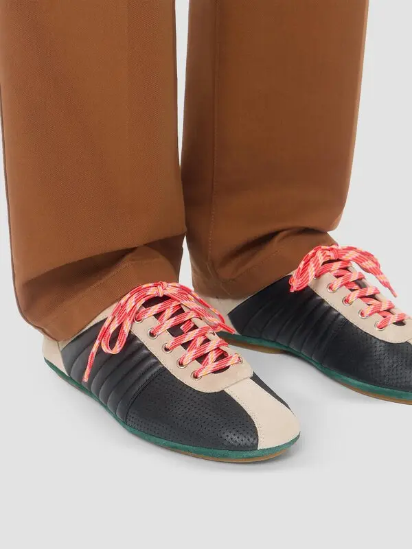 Valentino Garavani Strikie Sneakers In Perforated Nappa And Suede - Black