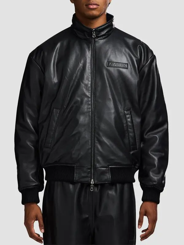 AVIREX Leather Track Jacket