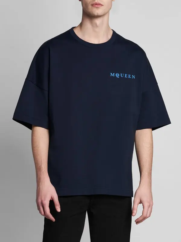 Alexander McQueen Logo Cotton Crewneck T-shirt - Black Multi