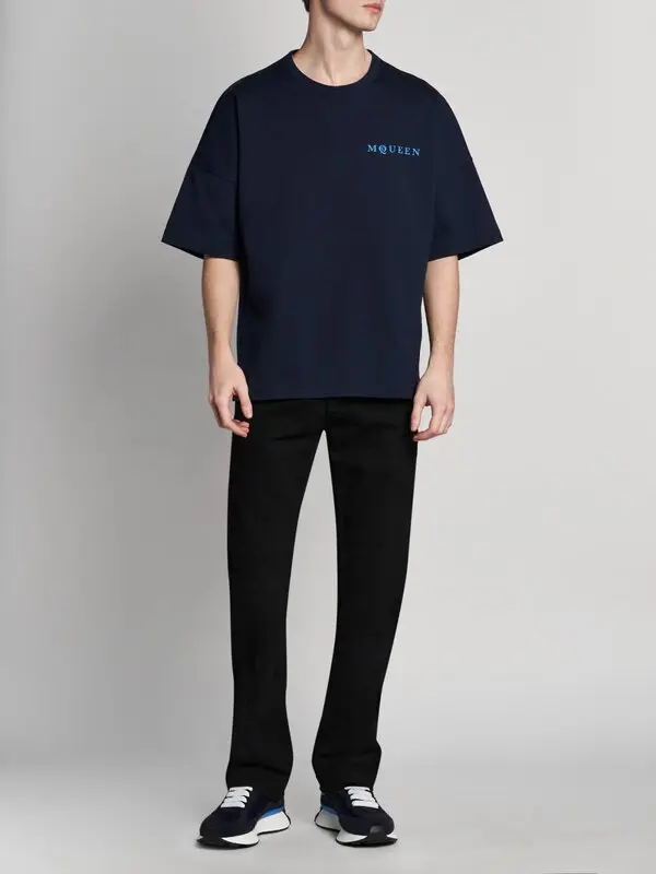 Alexander McQueen Logo Cotton Crewneck T-shirt - Black Multi