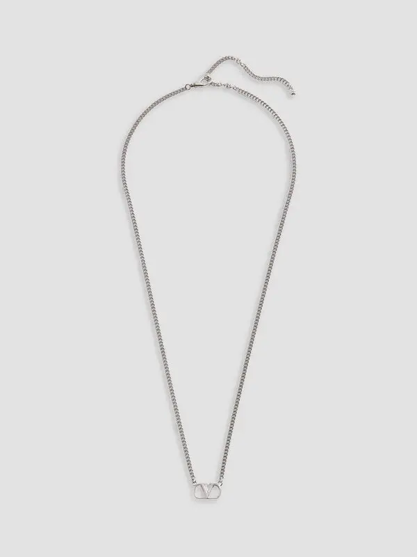 Valentino Garavani Vlogo Signature Metal Necklace - Silver