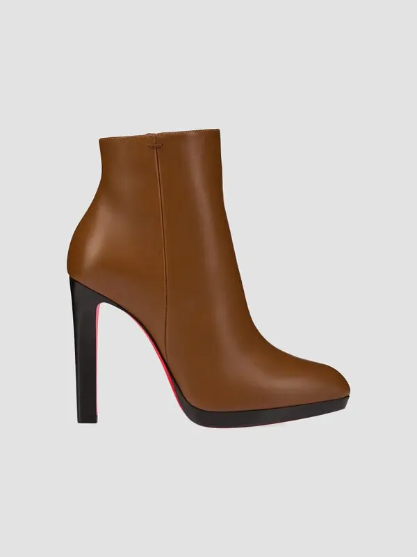 CHRISTIAN LOUBOUTIN Fannylove 120mm Leather Booties - Cuoio