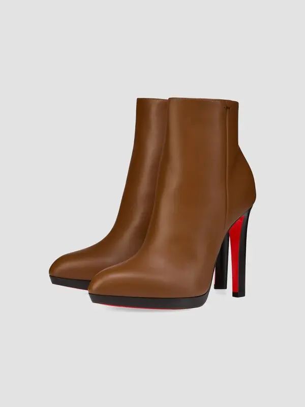 CHRISTIAN LOUBOUTIN Fannylove 120mm Leather Booties - Cuoio