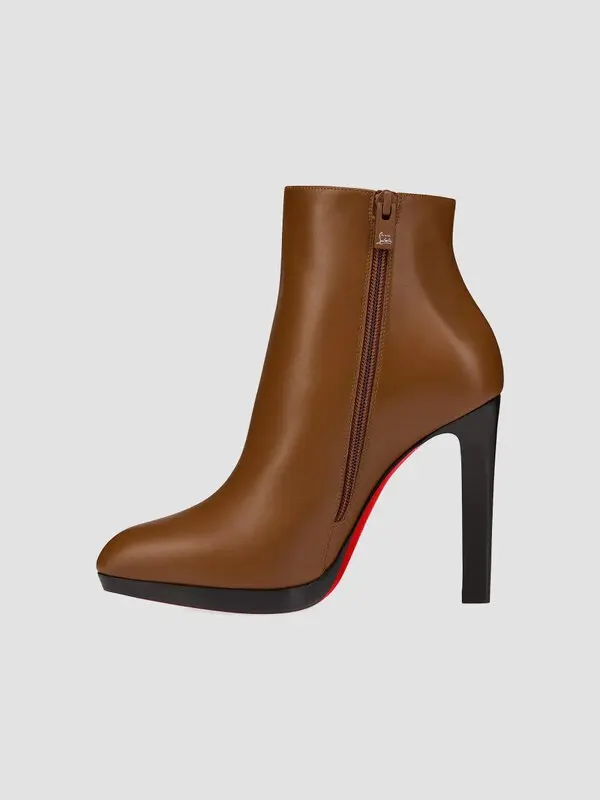 CHRISTIAN LOUBOUTIN Fannylove 120mm Leather Booties - Cuoio
