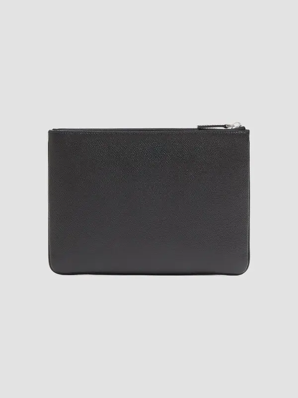 Valentino Garavani Vlogo Signature Grainy Calfskin Pouch