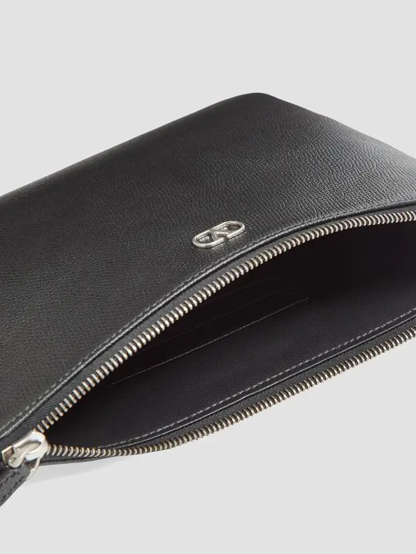 Valentino Garavani Vlogo Signature Grainy Calfskin Pouch