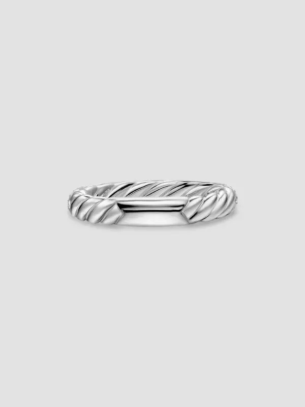 David Yurman Dy Mercer Pavé Band Ring In Sterling