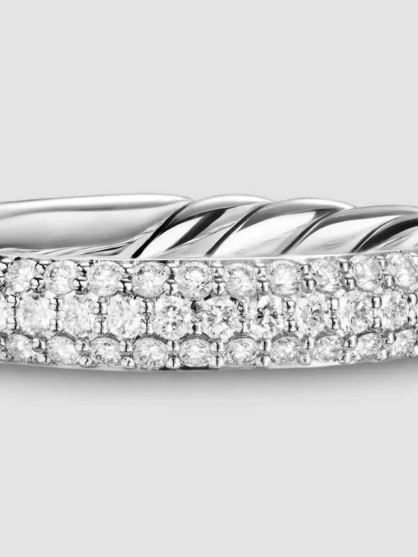 David Yurman Dy Mercer Pavé Band Ring In Sterling
