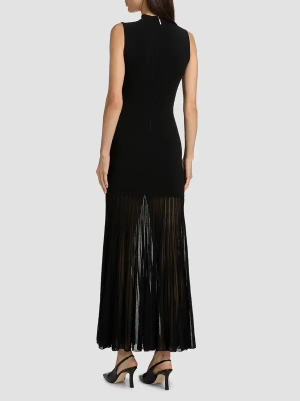 Michael Kors Mock Turtleneck Sheer Maxi Dress