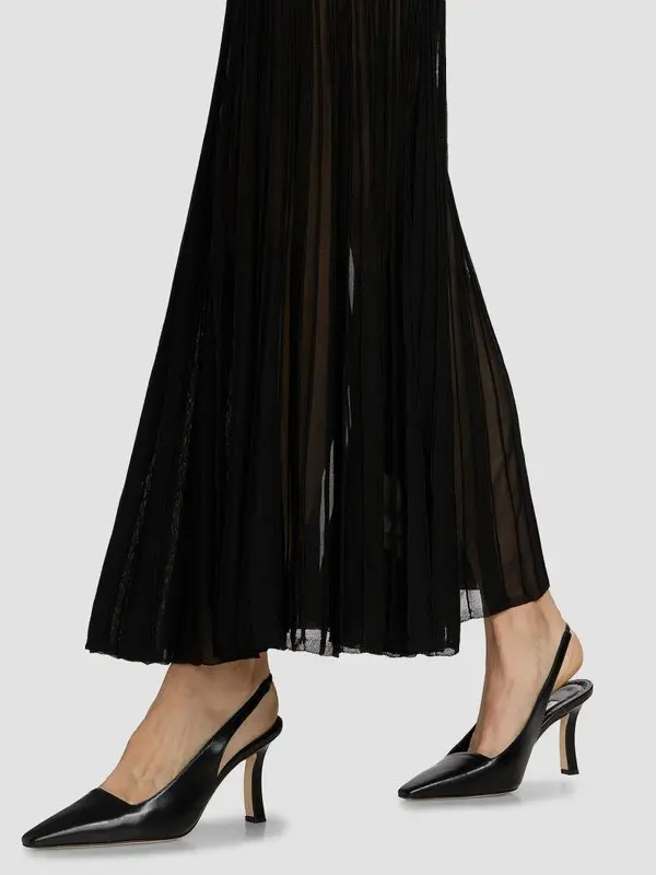Michael Kors Mock Turtleneck Sheer Maxi Dress