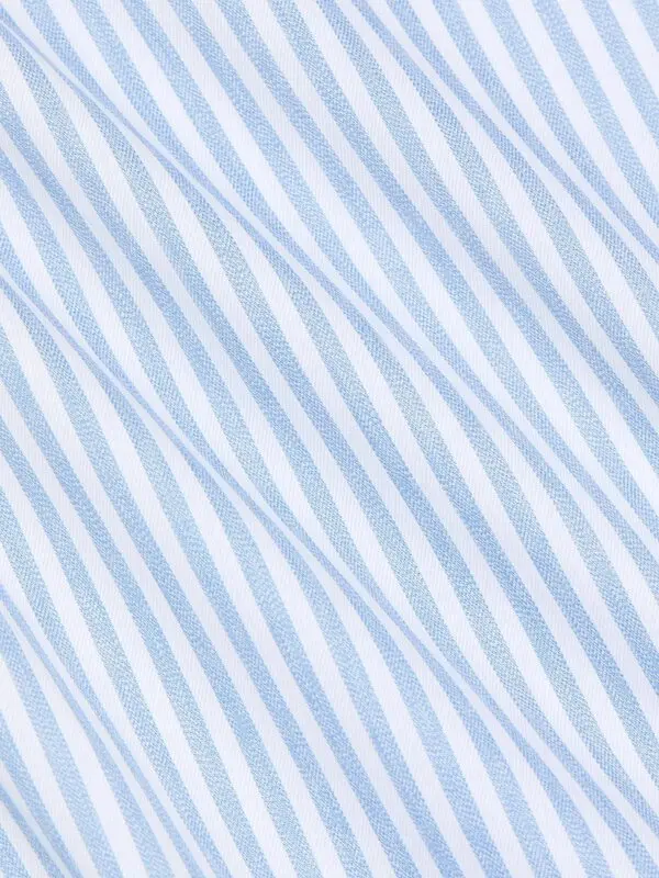 SAKS FIFTH AVENUE Striped Cotton Poplin Button-front Shirt - Blue