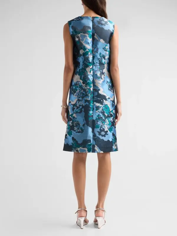Ming Wang Abstract Jacquard Sheath Knee-length Dress