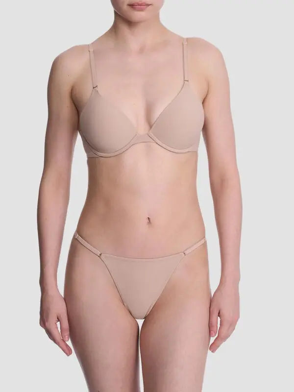 Natori Verge Adjustable String Thong - Cafe