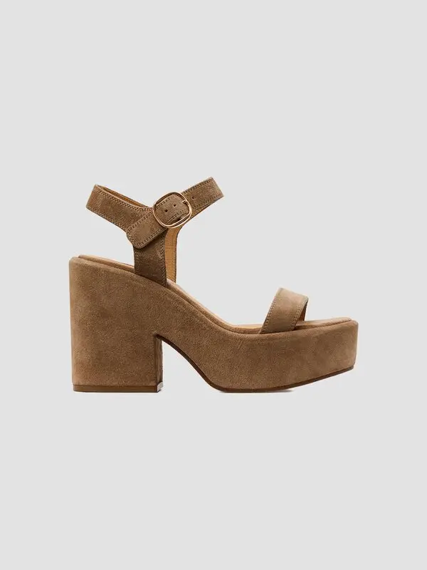 Gabriela Hearst Iman 110mm Suede Platform Sandals - Sand