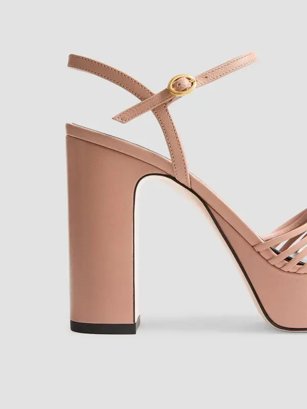 Valentino Garavani Sandal Royal 115mm Platform Sandals In Kidskin - Beige