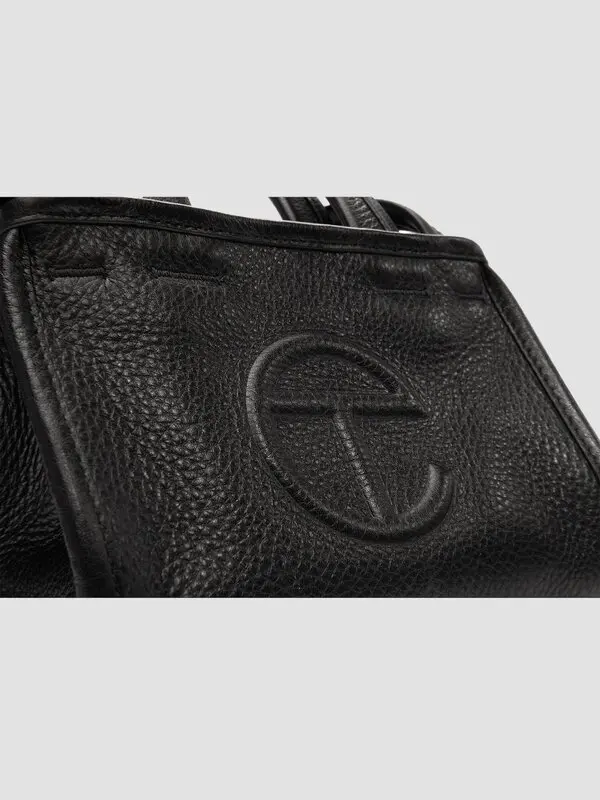 TELFAR Small Pebble Leather Carry Bag - Black