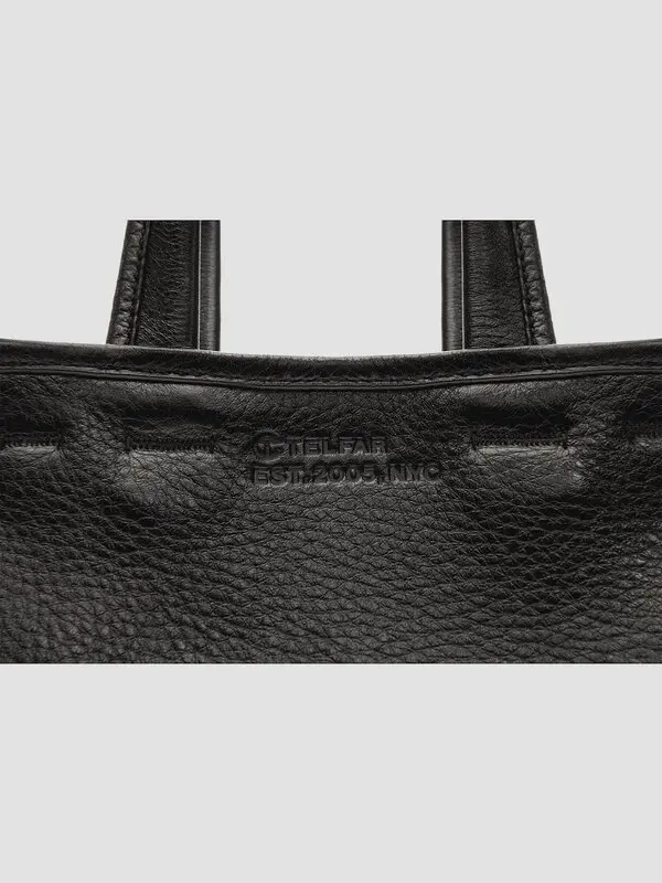 TELFAR Small Pebble Leather Carry Bag - Black