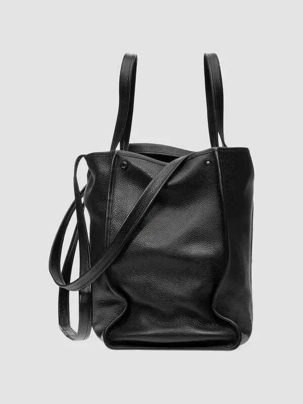 TELFAR Large Pebbled Leather Carry Bag - Black