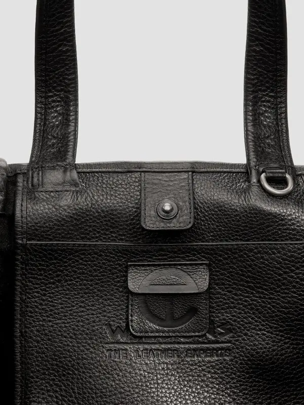 TELFAR Large Pebbled Leather Carry Bag - Black