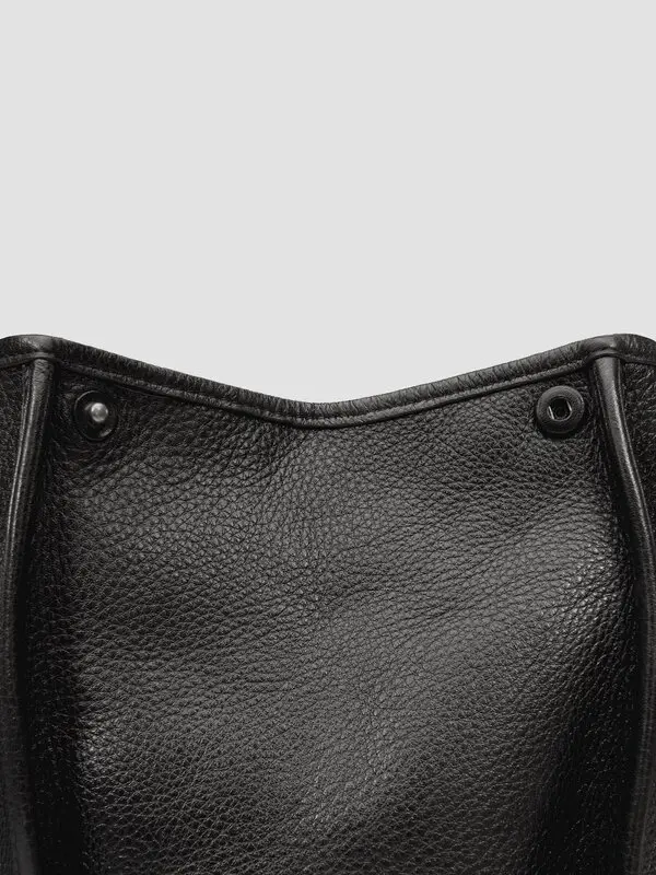 TELFAR Large Pebbled Leather Carry Bag - Black