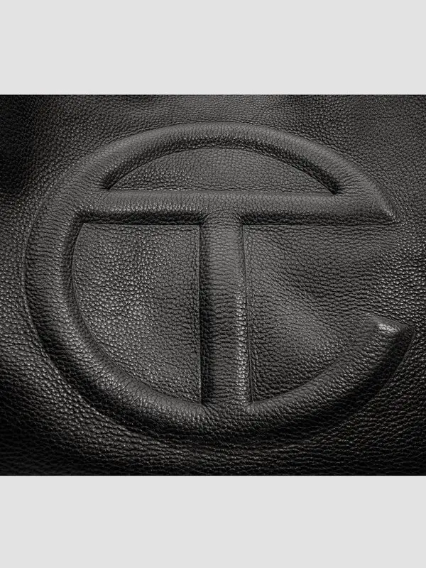 TELFAR Large Pebbled Leather Carry Bag - Black