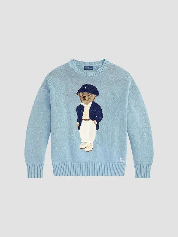 Polo Ralph Lauren Polo Bear Oversize Cotton Sweater - Blue Note