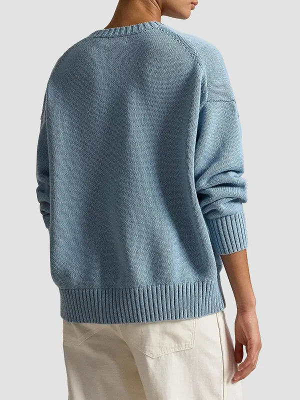 Polo Ralph Lauren Polo Bear Oversize Cotton Sweater - Blue Note