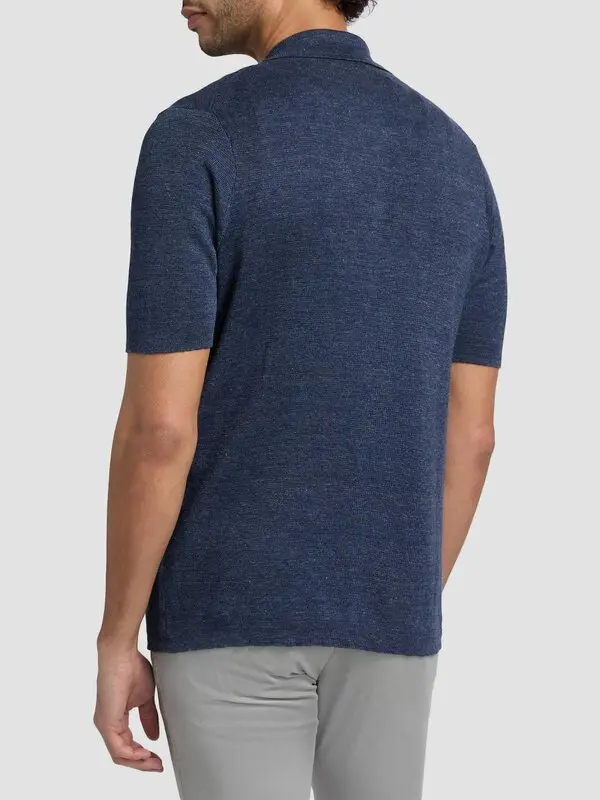 SAKS FIFTH AVENUE Heathered Linen Camp Shirt