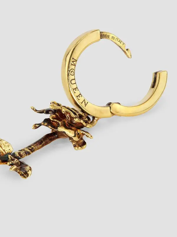 Alexander McQueen Goldtone Dipped Rose Drop Earrings